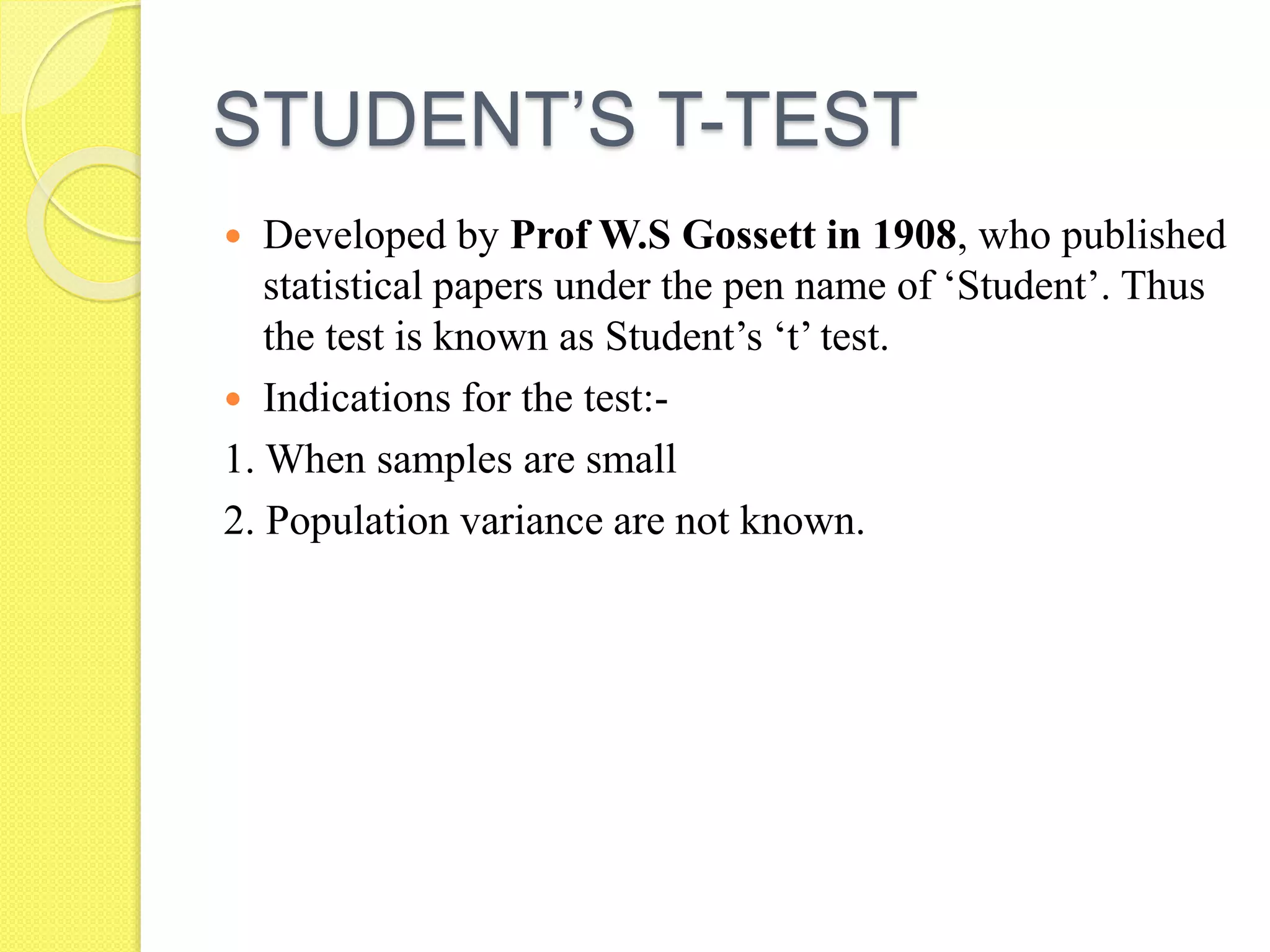 Parametric tests | PPTX