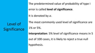 Basics of Hypothesis testing for Pharmacy | PPTX