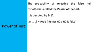 Basics of Hypothesis testing for Pharmacy | PPTX
