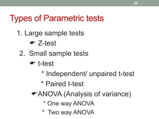 Parametric tests seminar | PPT