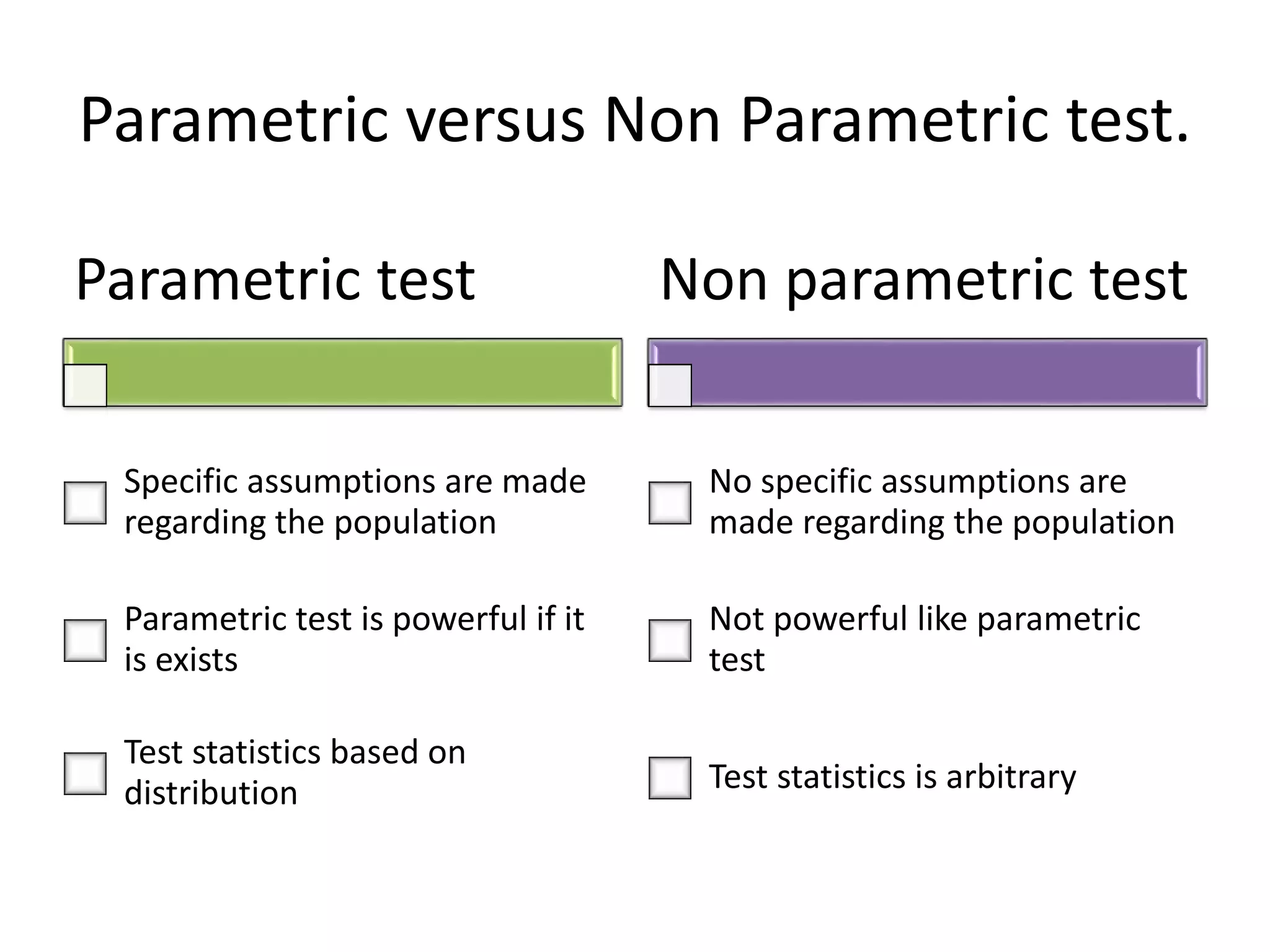 Parametric versus non parametric test | PPTX | Science