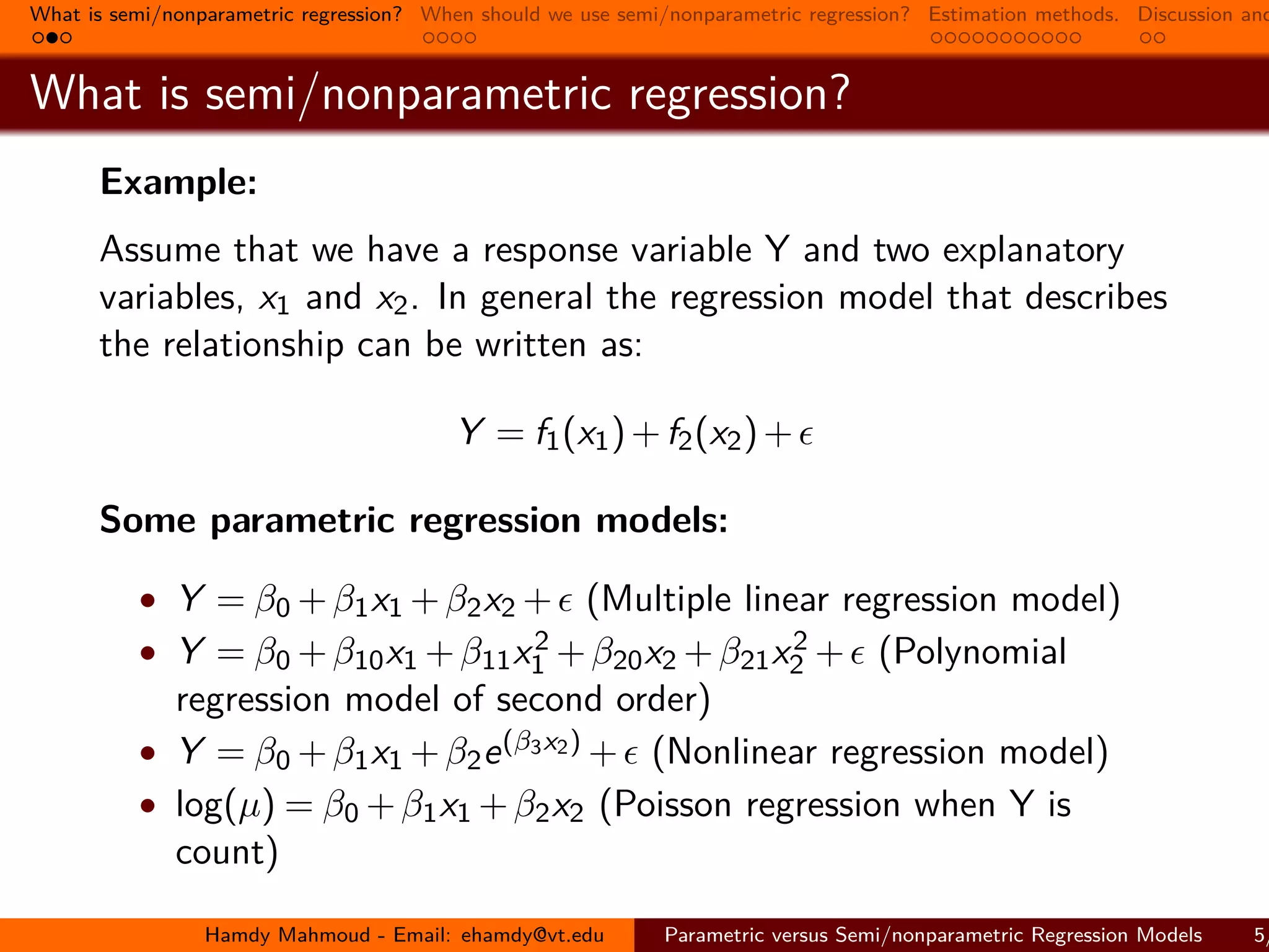 Parametric versus semi nonparametric parametric regression models | PDF