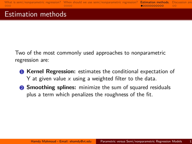 Parametric versus semi nonparametric parametric regression models | PPT Parametric versus semi nonparametric parametric regression models | PPT