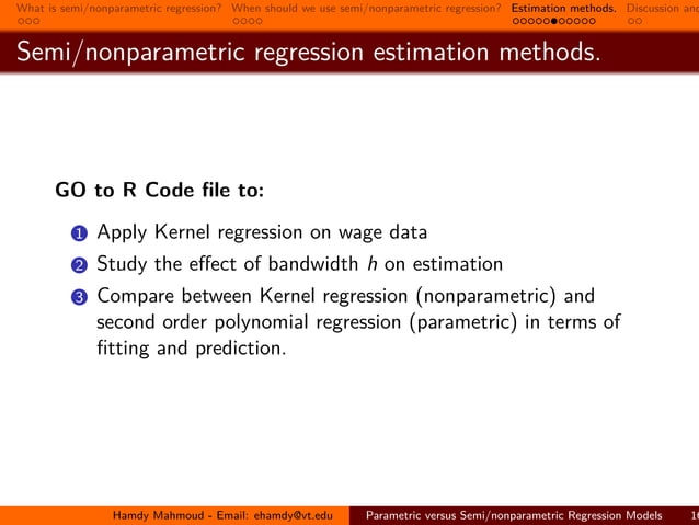 Parametric versus semi nonparametric parametric regression models | PPT Parametric versus semi nonparametric parametric regression models | PPT