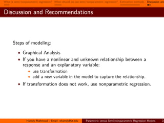 Parametric versus semi nonparametric parametric regression models | PDF