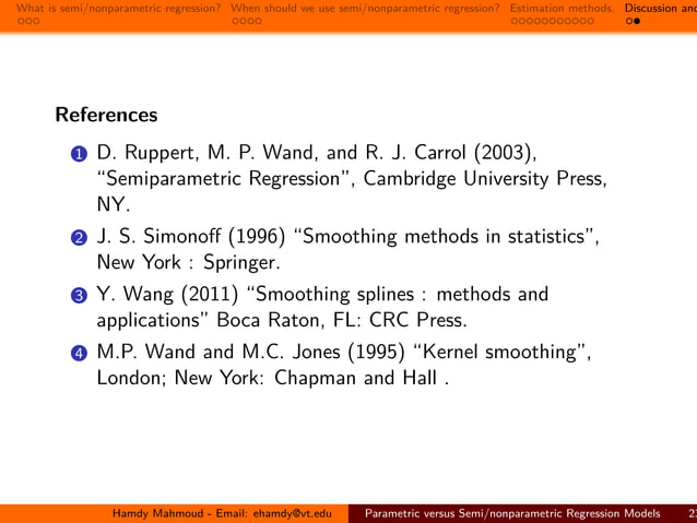 Parametric versus semi nonparametric parametric regression models | PDF