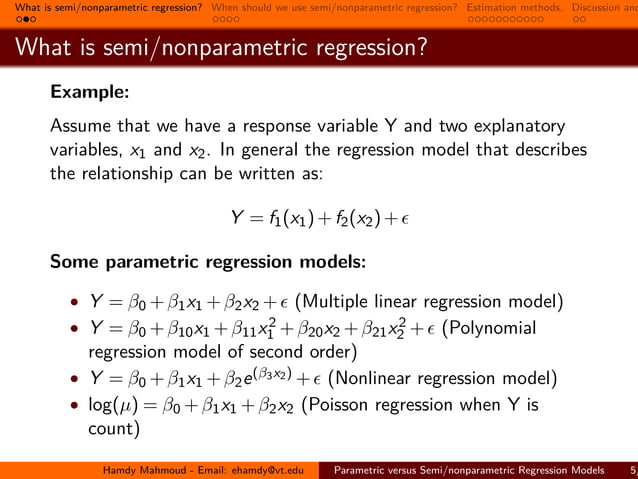 Parametric versus semi nonparametric parametric regression models | PDF