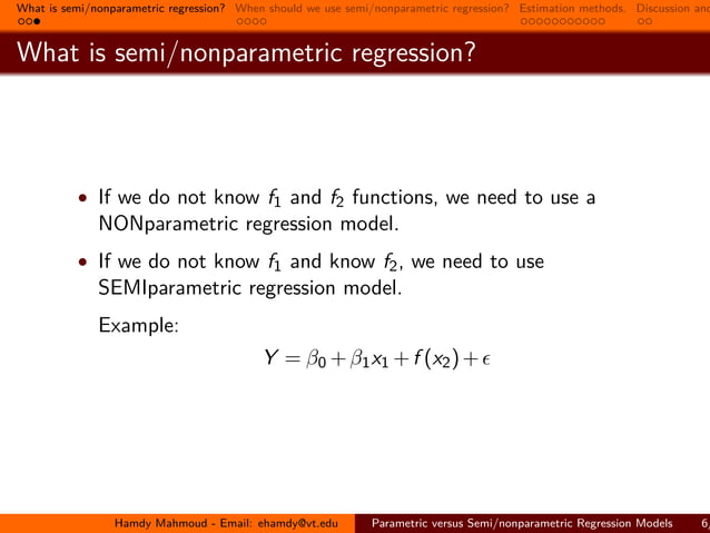 Parametric versus semi nonparametric parametric regression models | PPT Parametric versus semi nonparametric parametric regression models | PPT