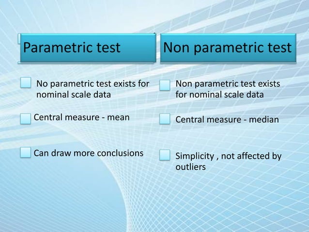Parametric vs non parametric sem2 final | PPT