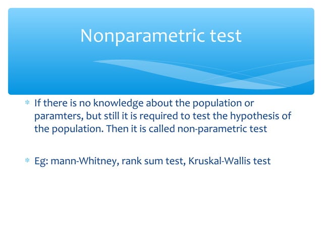 Distinguish Between Parametric Vs Nonparametric Test Ppt Science