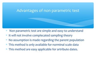 DIstinguish between Parametric vs nonparametric test | PPT