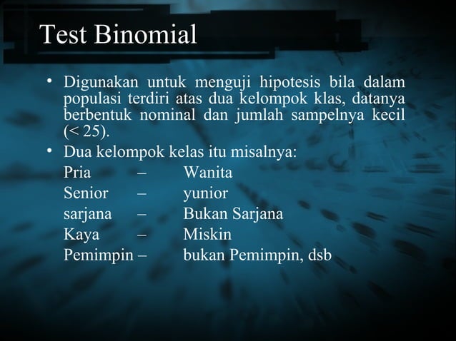 METODE Parametrik & non parametrik | PPT