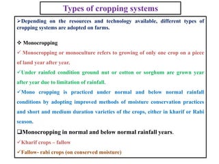 Development of cropping system for watershed areas | PPTX