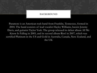 Paramore front cover analysis | PPTX