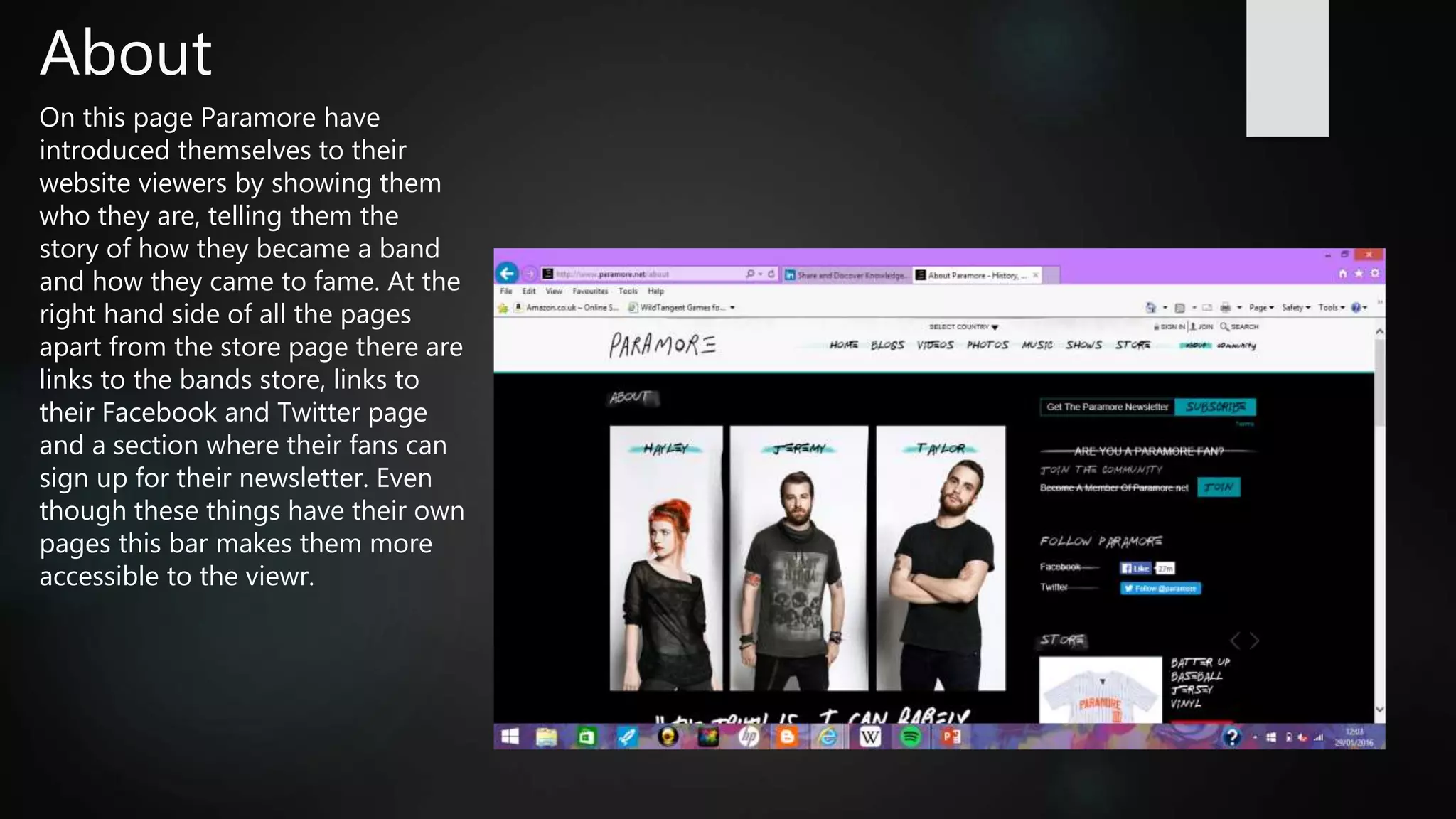 Paramore website research | PPT