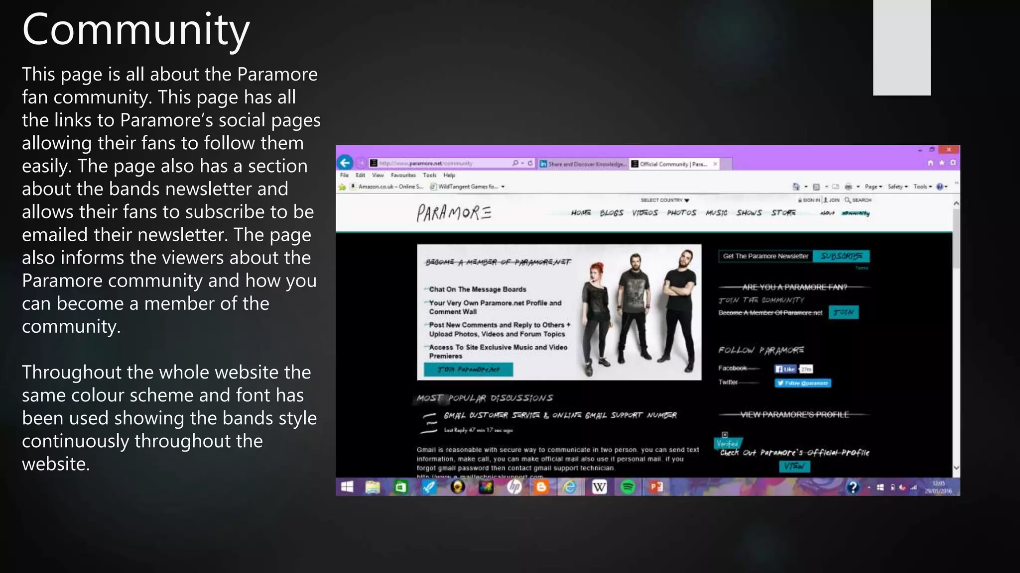 Paramore website research | PPT