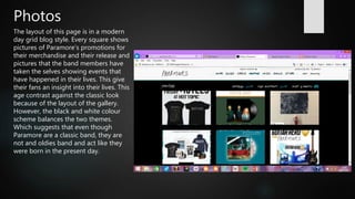 Paramore website research | PPT