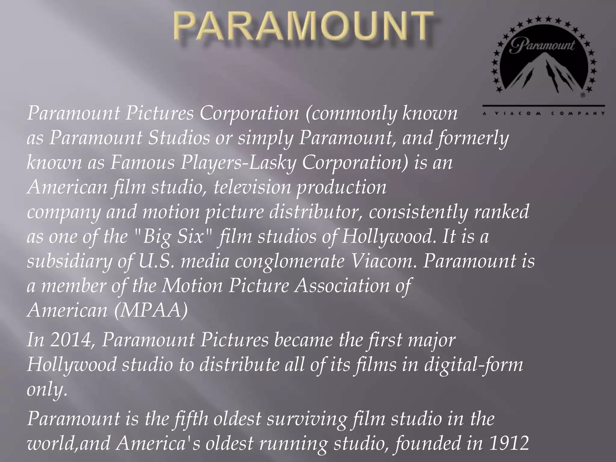 Paramount a2 | PPTX