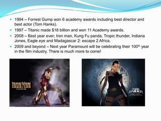 Paramount Pictures | PPTX | Movies | Entertainment