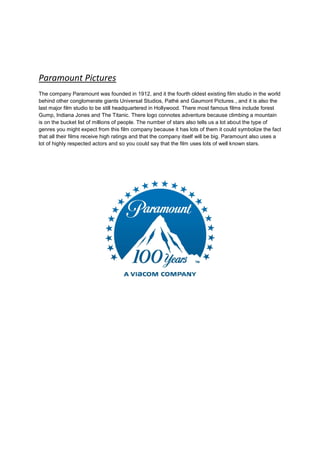 Paramount pictures | DOCX