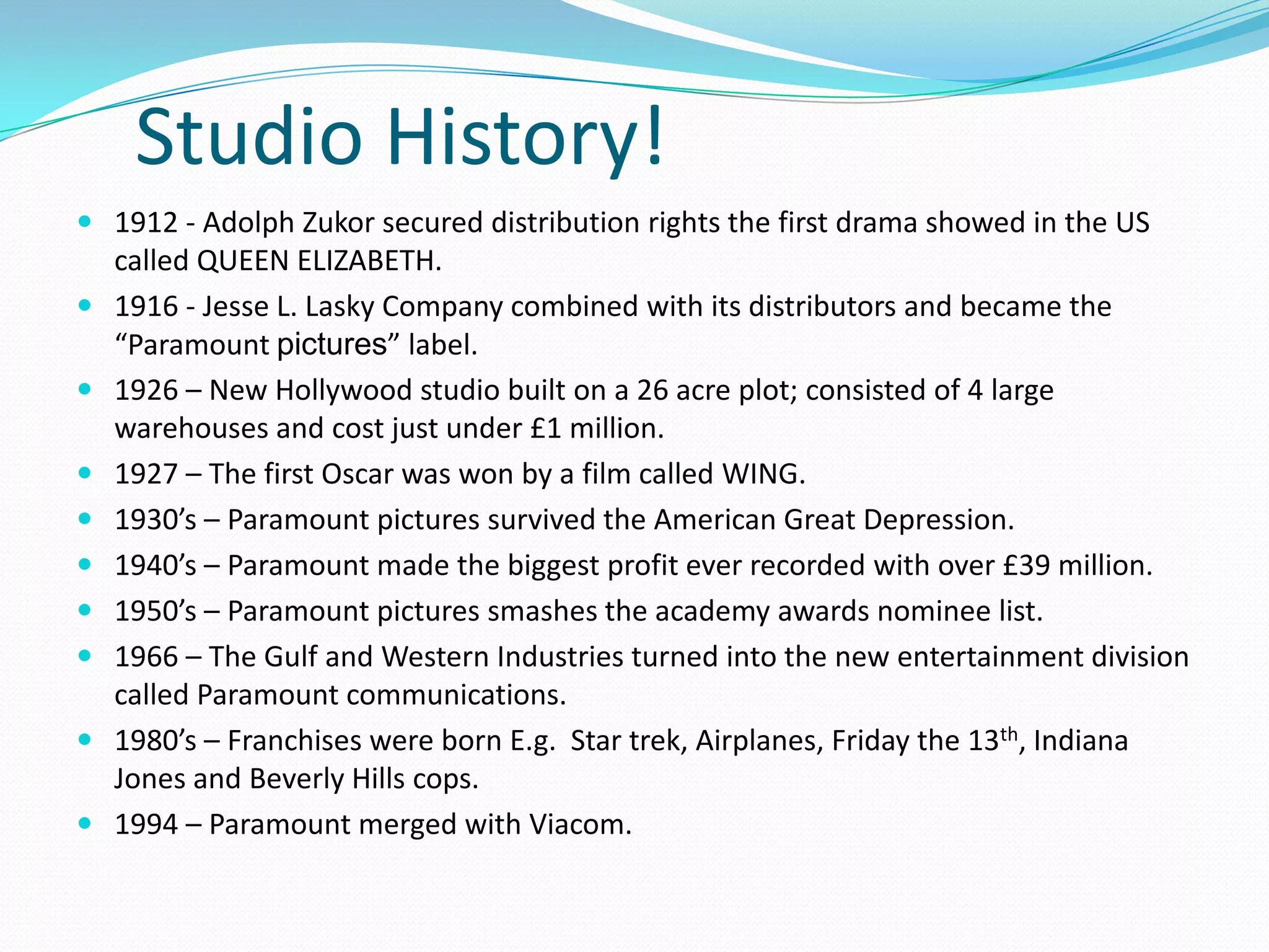 Paramount pictures powerpoint | PPTX