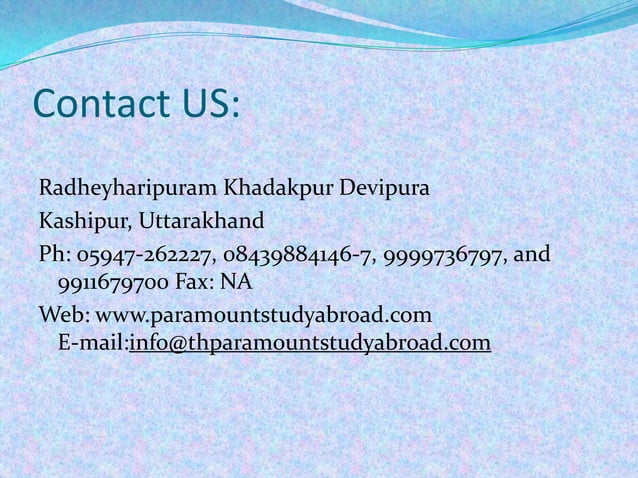 Paramount Study Abroad | PPT