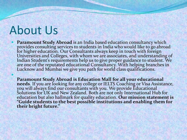 Paramount Study Abroad | PPT