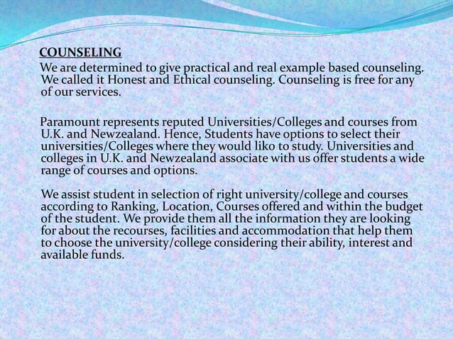 Paramount Study Abroad | PPT