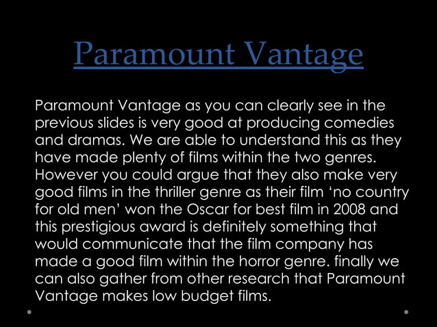 Paramount vantage | PPT