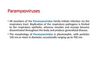 paramyxovirus classification, examples and the infections.pptx