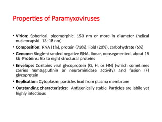 paramyxovirus classification, examples and the infections.pptx