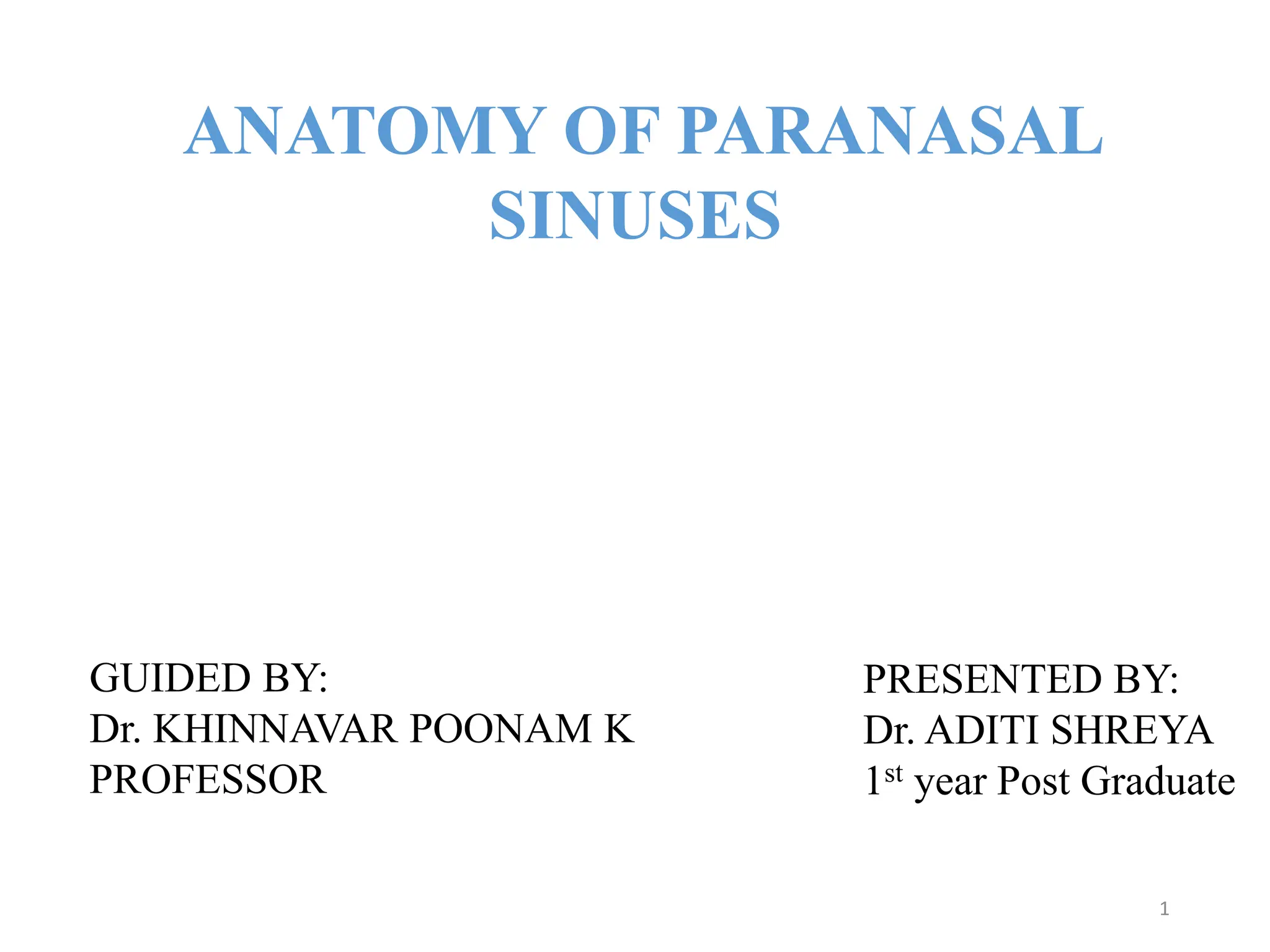 Seminar on para nasal sinus and it's prosthodontics implications | PPTX