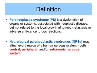 Paraneopastic Neurological Disorder | PPT