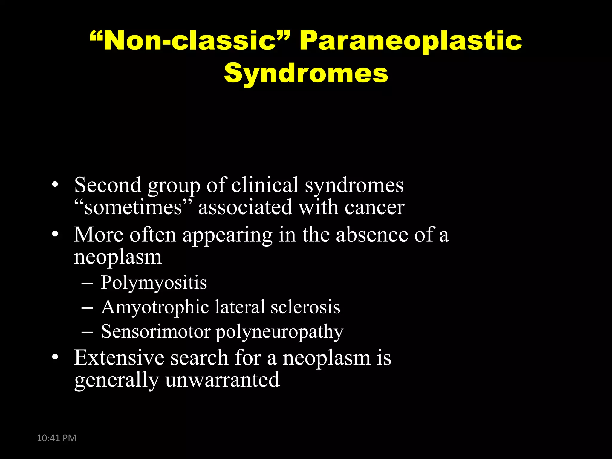 Paraneoplastic neurological syndromes | PPTX