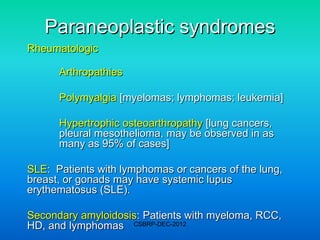 Paraneoplastic syndromes | PPT