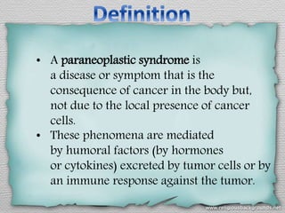 Paraneoplastic syndrome | PPT