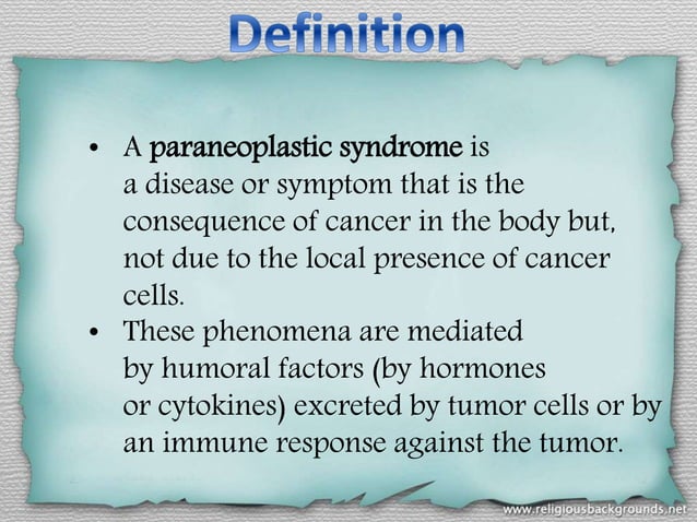 Paraneoplastic syndrome | PPT