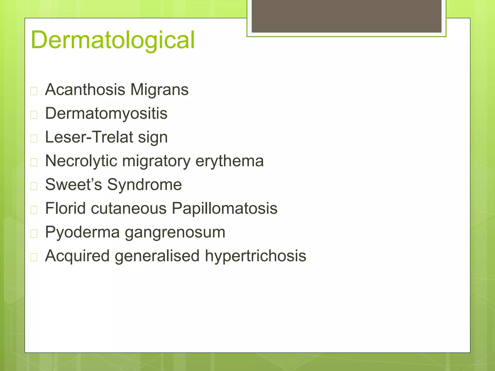 Paraneoplastic syndromes | PPTX | Endocrine and Metabolic Diseases ...