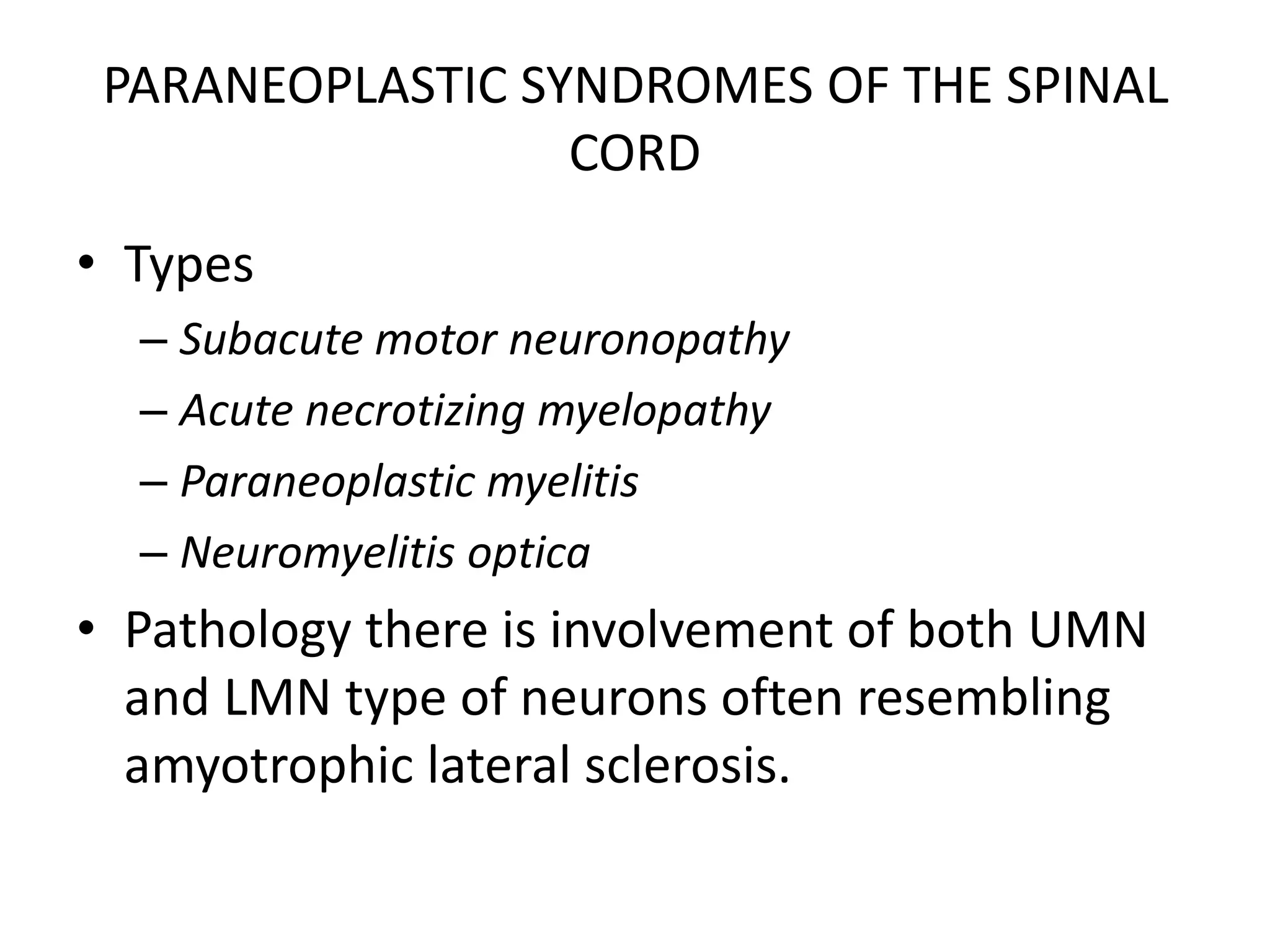Paraneoplastic syndromes - CNS manifestations | PPTX