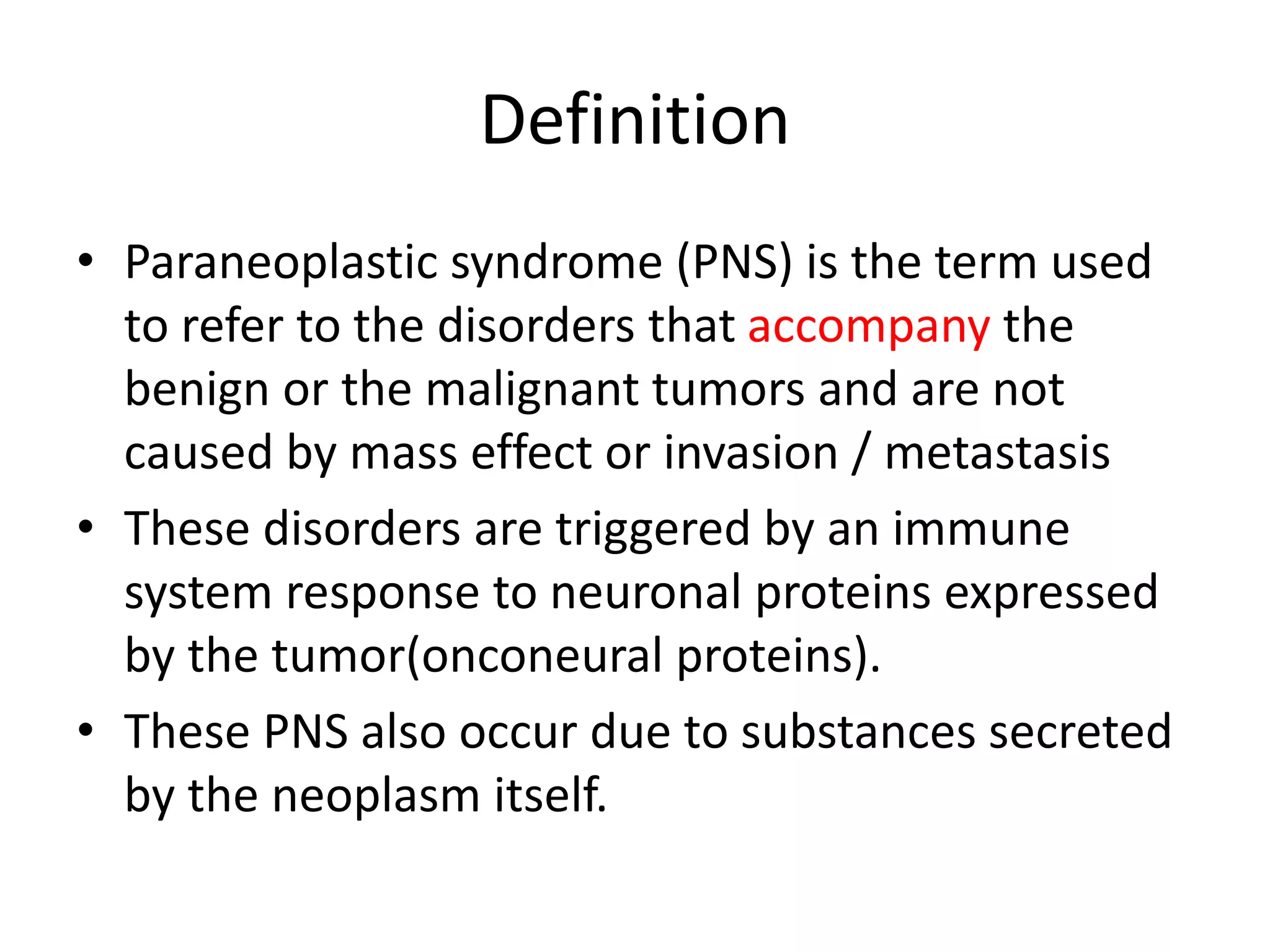 Paraneoplastic syndromes - CNS manifestations | PPTX