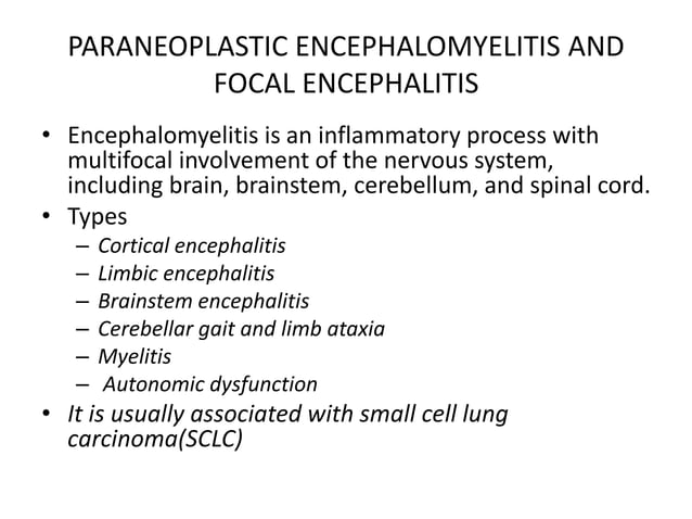 Paraneoplastic syndromes - CNS manifestations | PPTX | Brain and ...