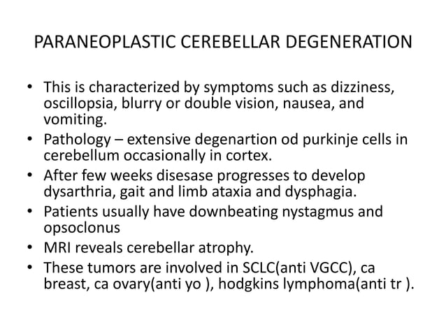 Paraneoplastic syndromes - CNS manifestations | PPTX | Brain and ...