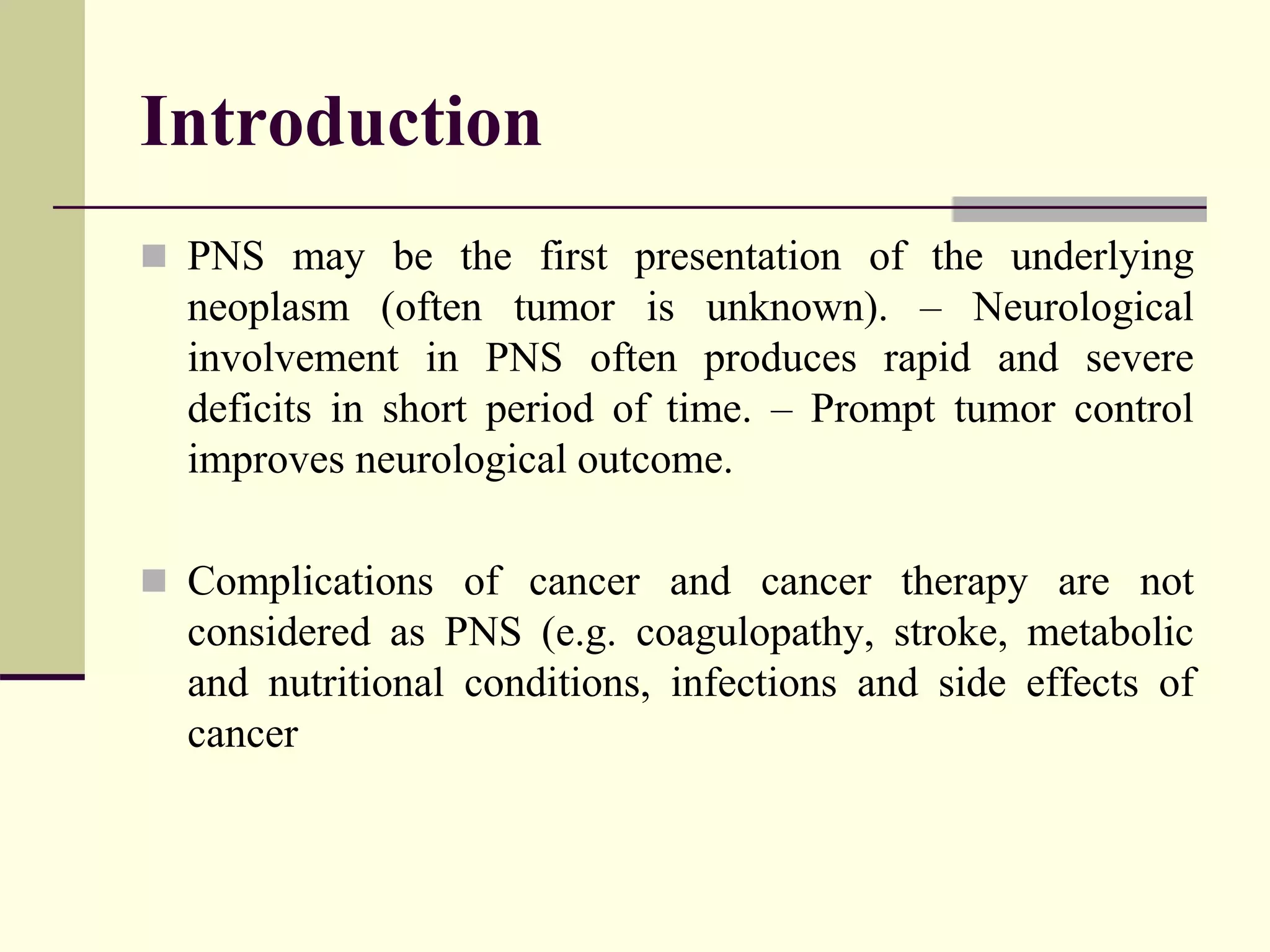 Paraneoplastic syndromes CNS manifestations | PPT