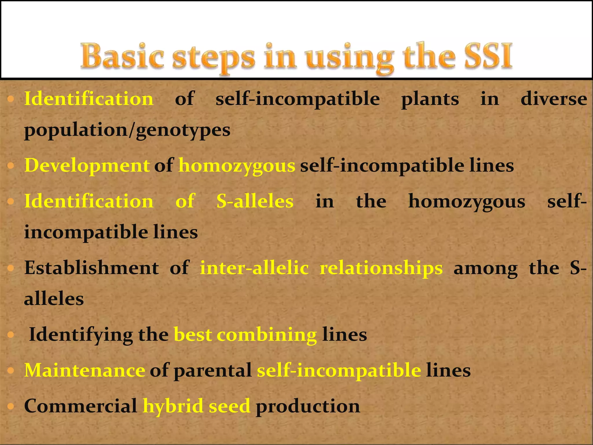 Self incompatibility in hybrid seed production | PPTX
