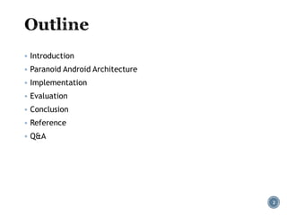 Paranoid android versatile protection for smartphone | PPTX | Operating ...