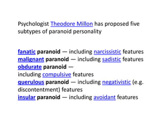 Paranoid personality disorder | PPTX