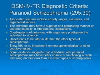 Paranoid schizophrenia | PPTX