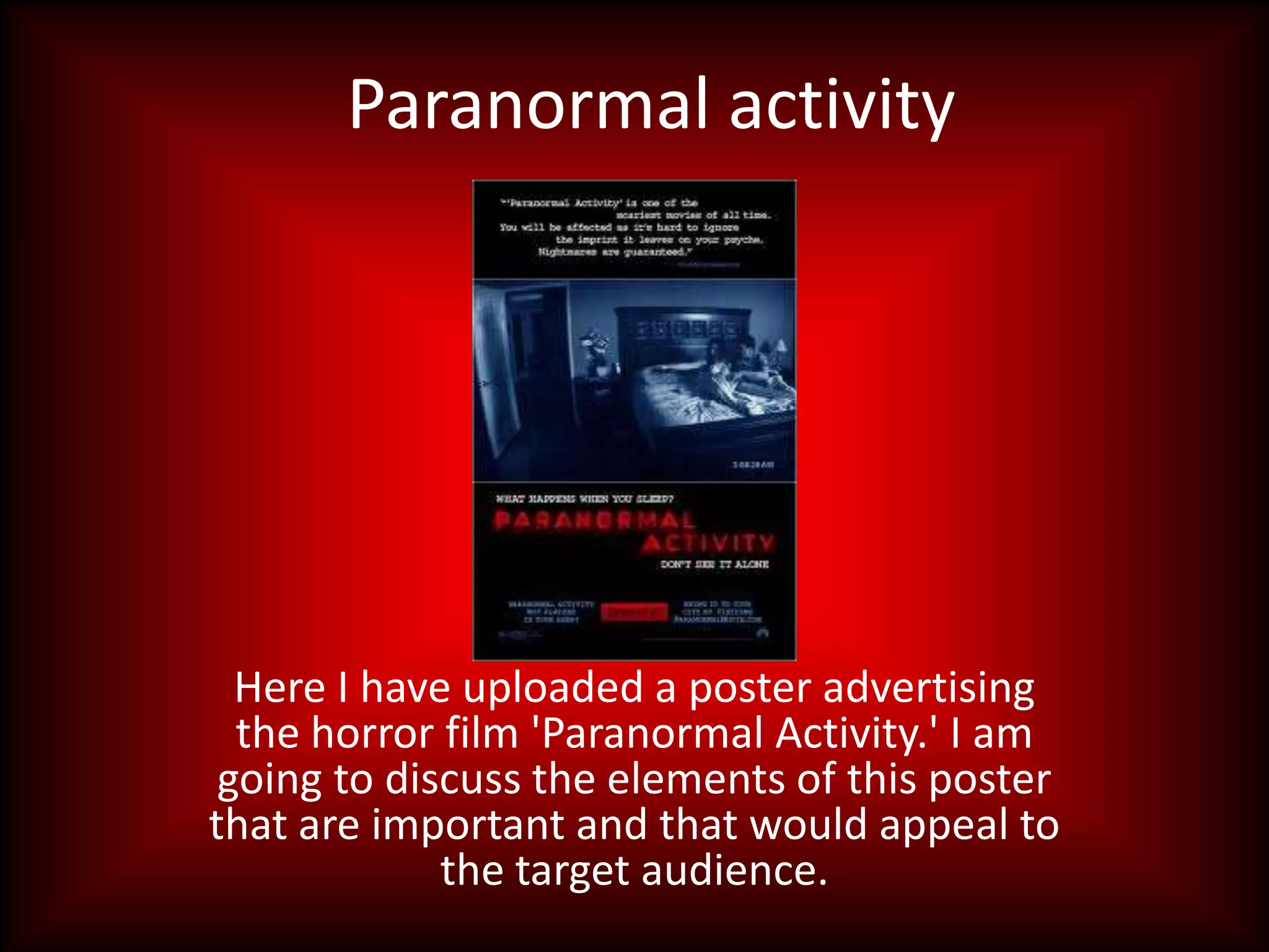 Paranormal activity poster | PPTX