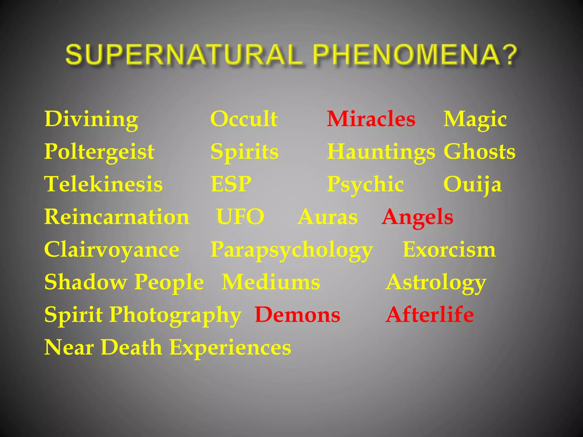 Christianity and the Paranormal | PPTX