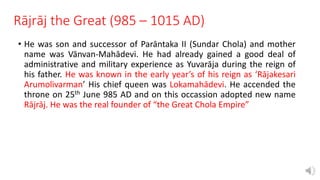 Parantaka II to Rajaraj I chola part 2 | PPTX